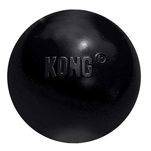 KONG Extreme Ball with Hole - Dog Fetch Toy - Durable Dog Ball Toy for Training, Interactive Playtime & More - Natural Extreme Rubber Ball for Dogs - Black - for Small Dogs