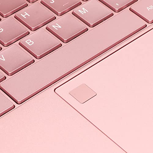 Naroote Gaming Laptop, 100‑240V Pink 2K Resolution IPS 15.6in Laptop for Window11 with Fingerprint Keypad for Office (12+512G US Plug)