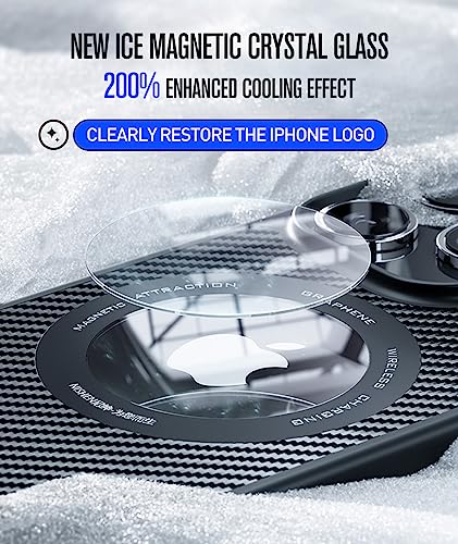 VALUEAGLE Graphene Cooling Case for iPhone 14 Pro Max Case [Strong Magnetic] [Compatible with MagSafe] [360°Military Grade Protection] [24h Self-Circulating Cooling] (6.7inch Black