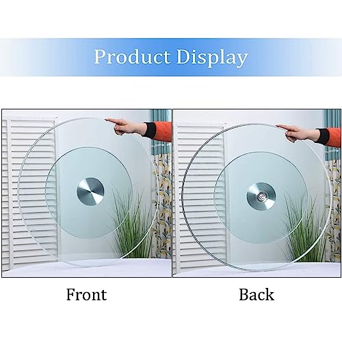 Yesbon Large Glass Lazy Susan Turntable Dining Table, Round Tempered Glass Turntable Swivel Tray Anti-tilt Spinning Dining Table Centerpiece, for Kitchen Dining, Parties,90cm