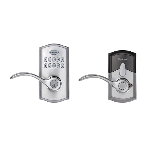 Kwikset 955 Keyless Keypad Door Lock, Electronic Lever Deadbolt, 3 Entry Modes, Auto Lock, SmartKey Security - Satin Chrome
