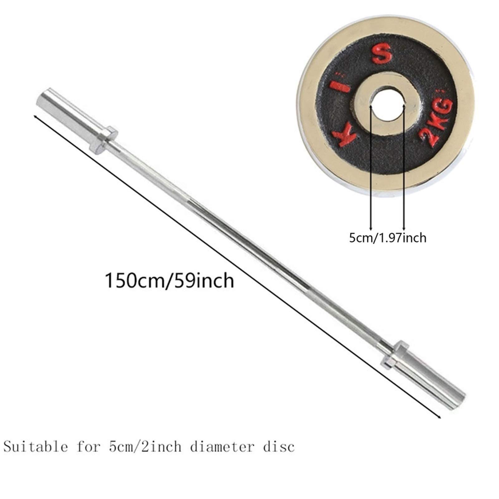 MQQ Dumbbell Bars,1.2m/1.5m Weights Olympic Barbell Dumbbell Handle Weightlifting Power Lifting, Weight Bar with Copper Sleeve Connection Pad Ideal for Biceps