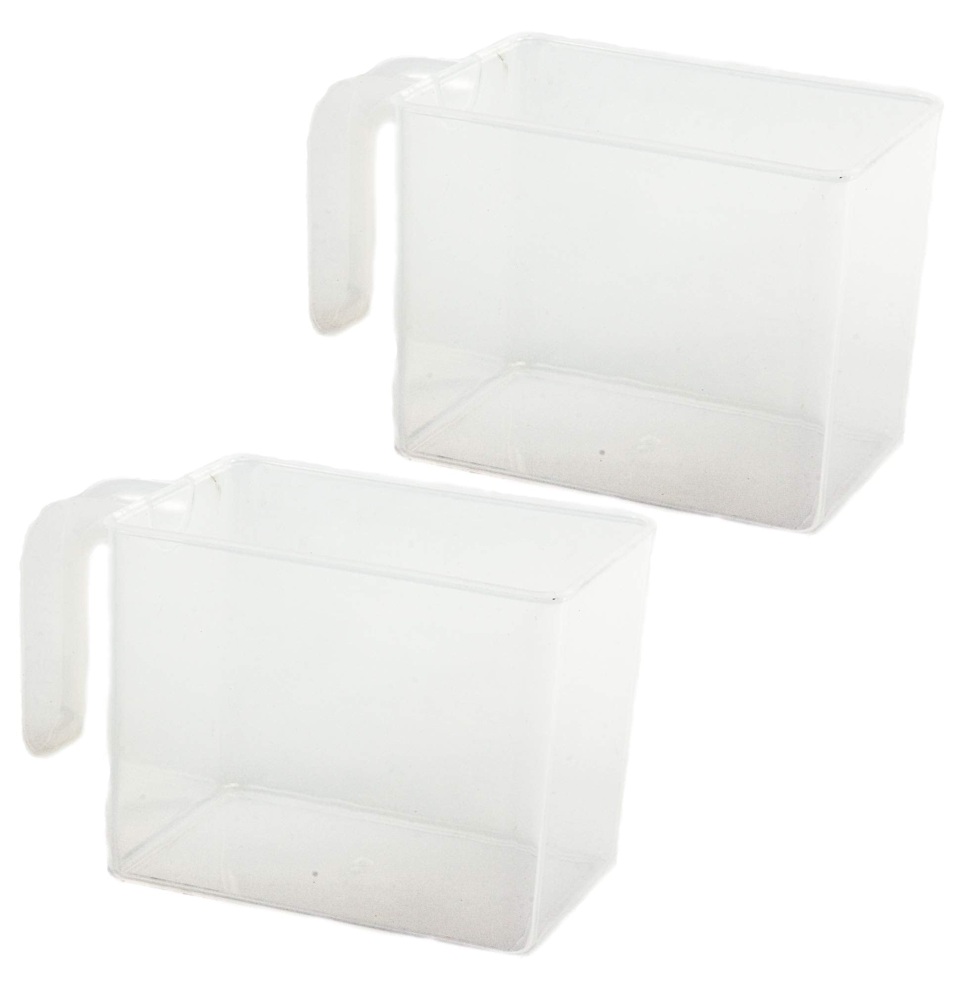 Omega 8006 Juicer Replacement Bowl Set - Pulp and Juice Collection Plastic Clear Containers Cup (2 Rectangle Bowls)
