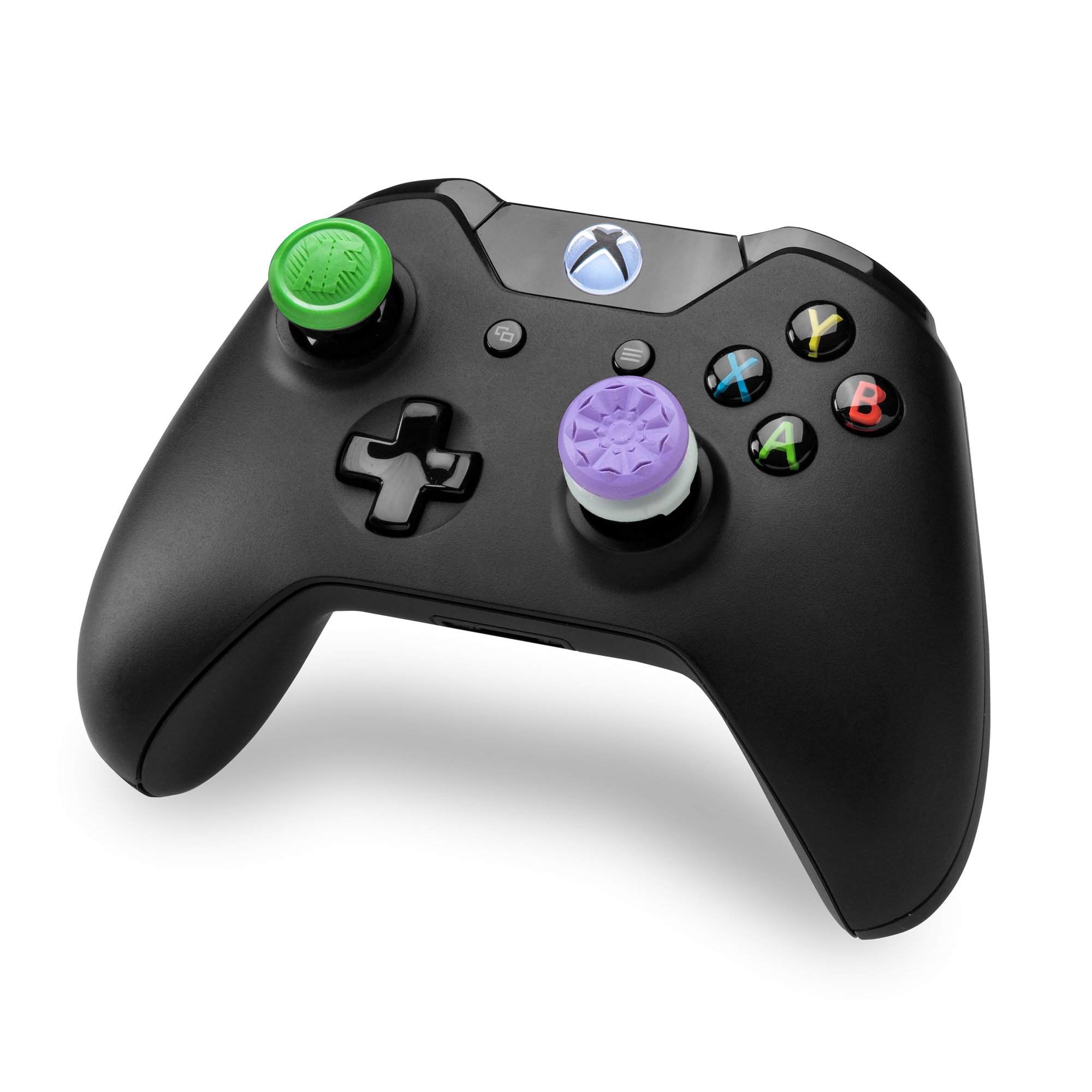 KontrolFreek GamerPack Galaxy for Xbox One Controller | Performance Thumbsticks | 1 High-Rise, 3 Mid-Rise | Purple/Green