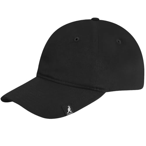 Kangol Cotton Adjustable Baseball Hat for Women and Men, One Size Fits Most, Black