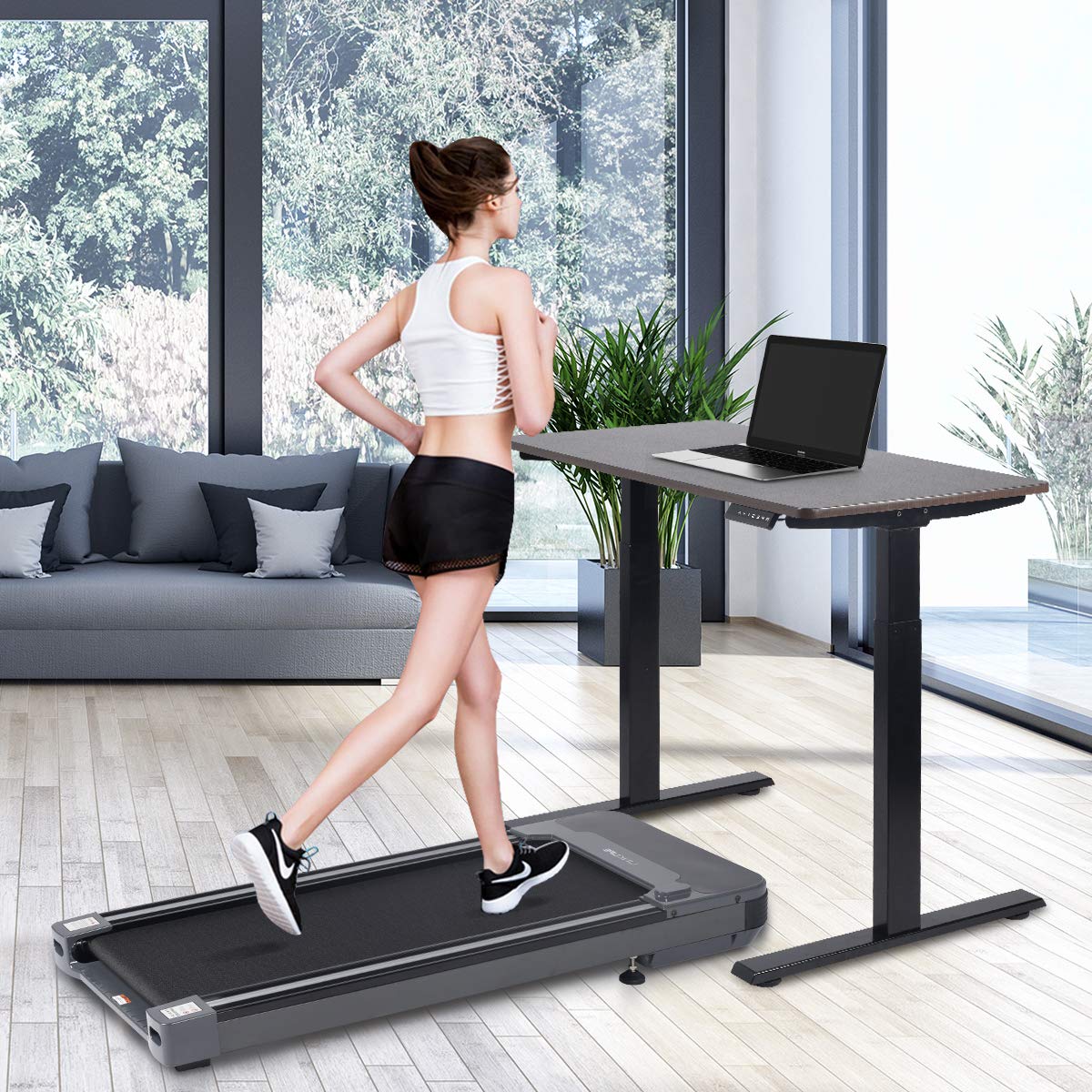 LINKLIFE Willy 2 in 1 Folding Treadmill for Home Portable Electric Treadmill Running Exercise Machine Compact Treadmill Foldable for Home Gym Fitness Workout Jogging Walking, No Installation Required