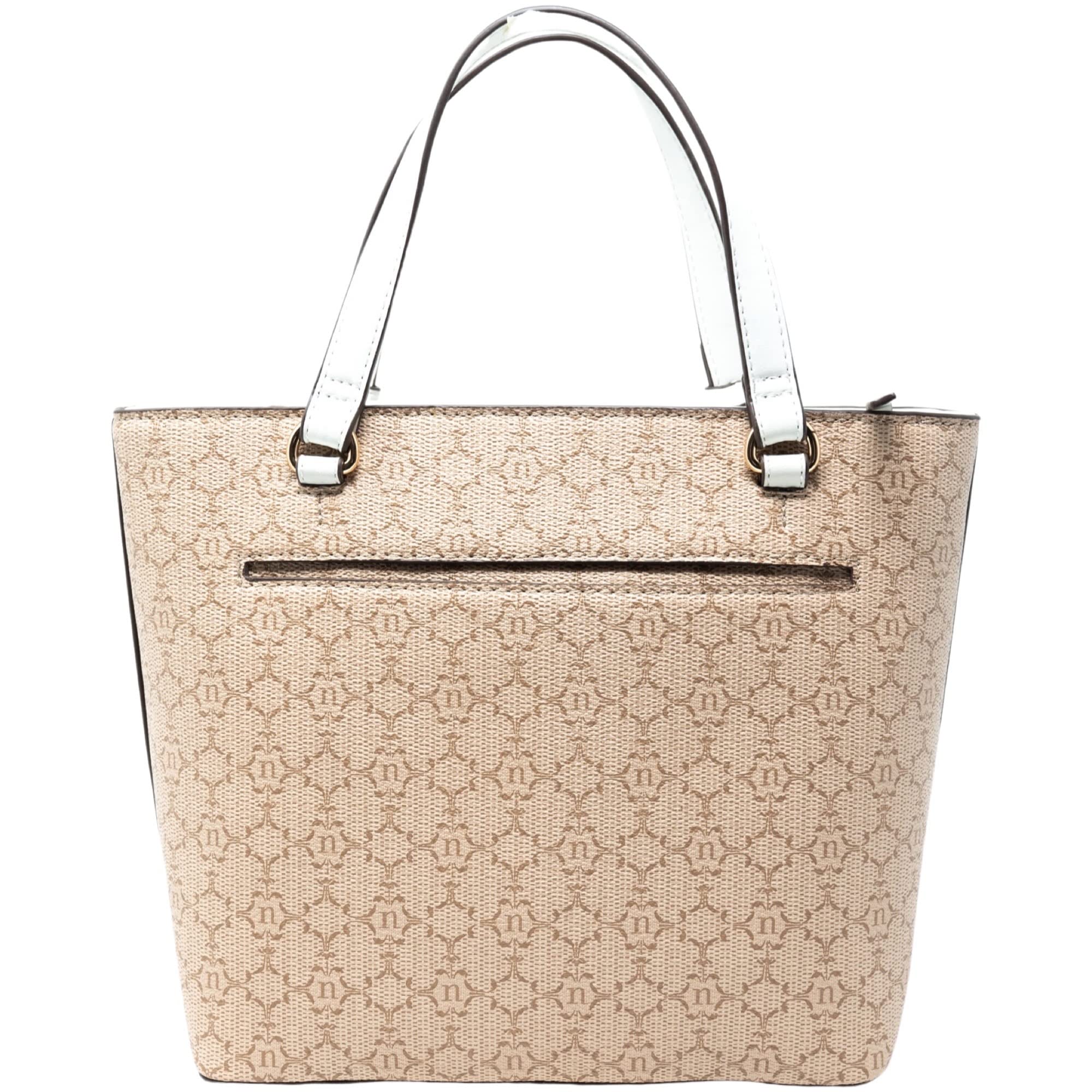 Nanette Lepore Demi Logo Satchel with Wristlet Almond Logo One Size