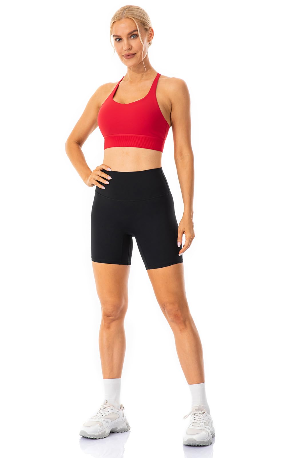 Lavento Women's All Day Soft Yoga Shorts 6 Inch - Workout Gym Running Active Biker Shorts for Women (Black, 6)