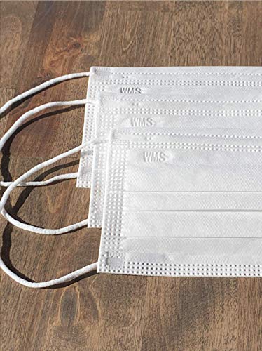 WMS 4-Layer Face Masks, Wisconsin Medical Supplies, MADE IN USA, 1 Pack (50 Masks) White