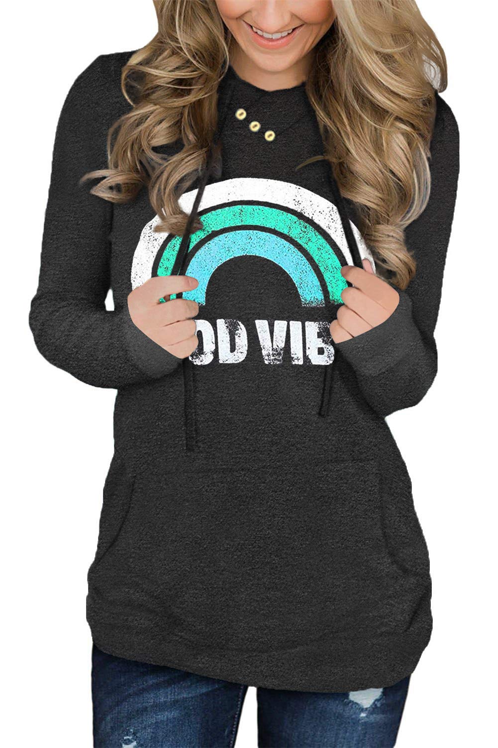 KISSMODA Womens Pullover Sweatshirts Long Sleeve T Shirts Tunic Blouse Tops with Pockets