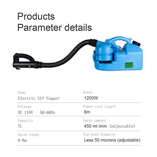 ULV Fogger Machine, Electric Atomizer Sprayer, Portable Foggers for Home Indoor - 1.85 Galon
