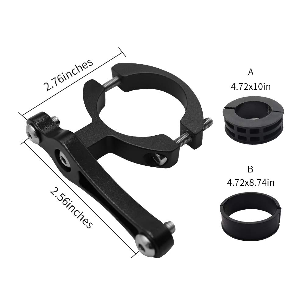 Mczxon Bicycle Water Bottle Holder Mount Adapter Aluminium Alloy, Adjustable Road Bikes MTB Water Bottle Cage Mount Adapter Universal Bottle Cage Clamp Easily Install on Handlebar, Seat Post(Black)