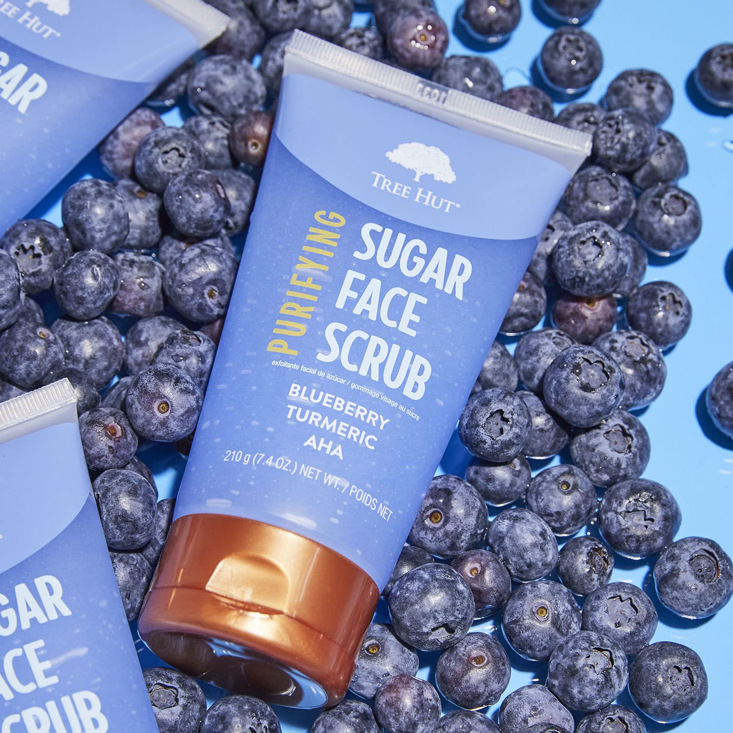 Tree Hut Blueberry & Turmeric Purifying Face Scrub | Deep Cleans Pores to Remove Dead Skin & Impurities | Alpha Hydroxy Acid | Vegan, Free of Parabens, Formaldehyde Donors, & Sulfates | 7.4 fl oz.