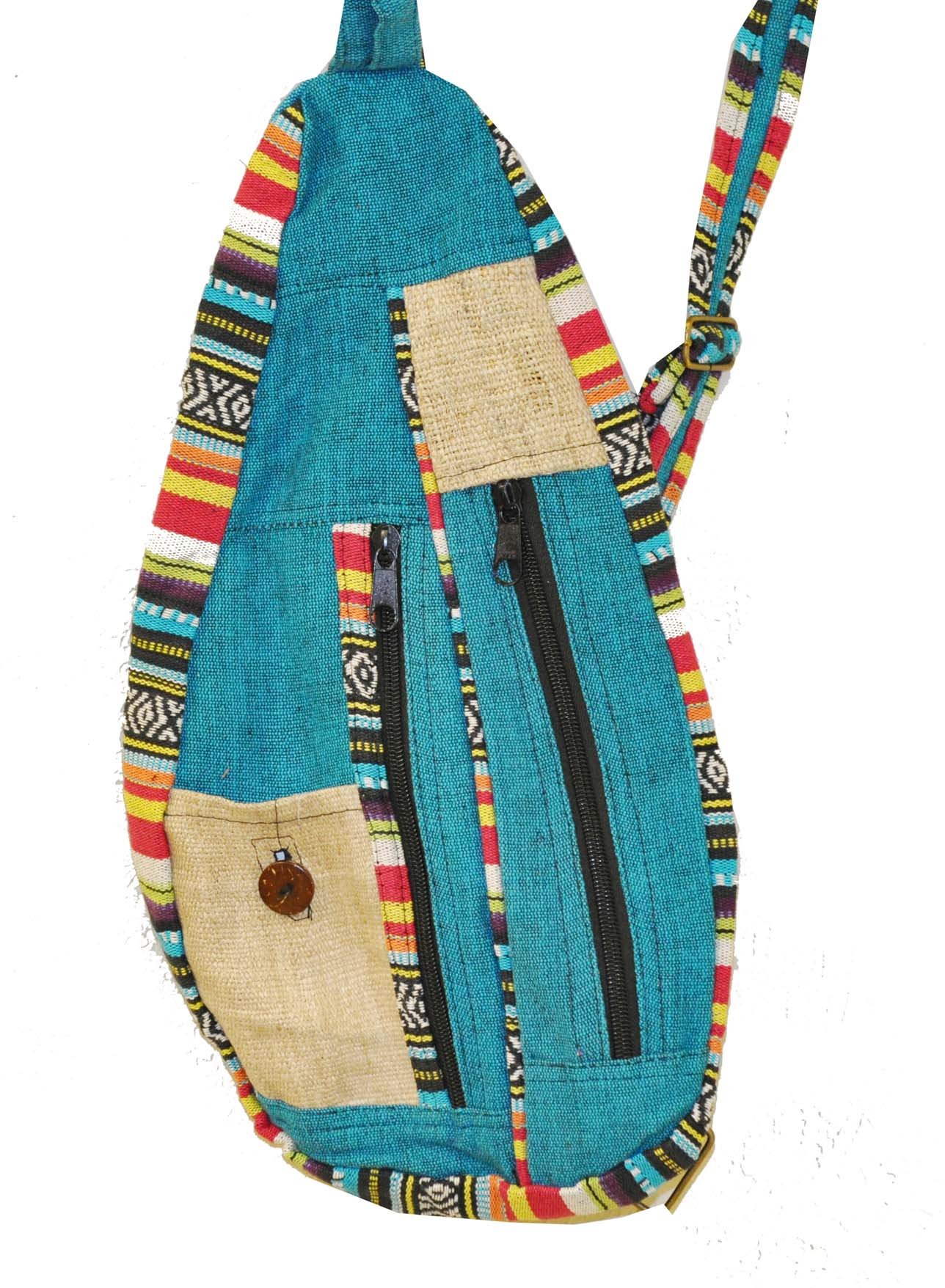 Mandala Crafts Boho Sling Bag for Women Crossbody Purse β Bohemian One Strap Backpack β Hippie Boho Backpack for Men Daypack Turquoise