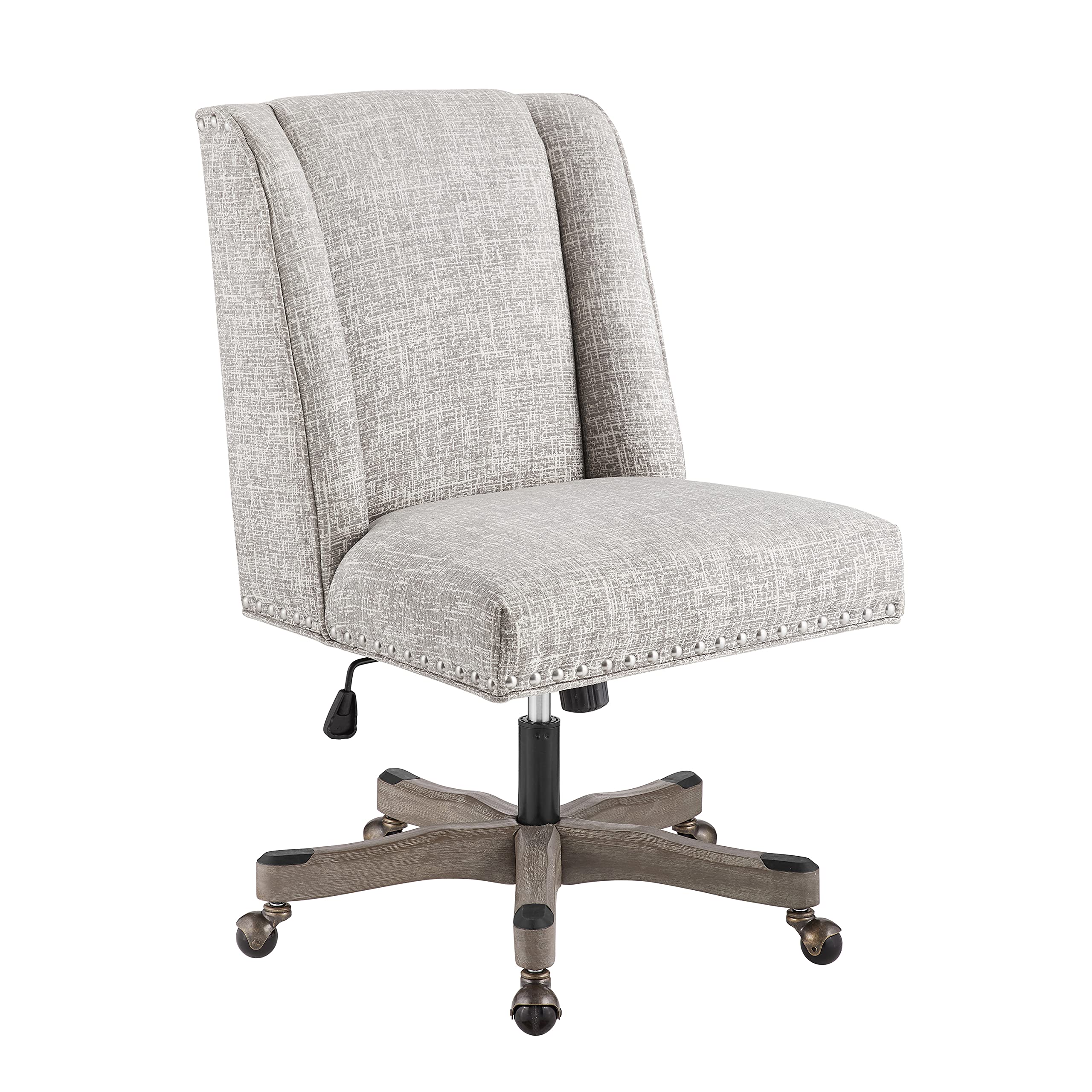 Linon Silver Grey Adjustable Clayton Office Chair, Aqua