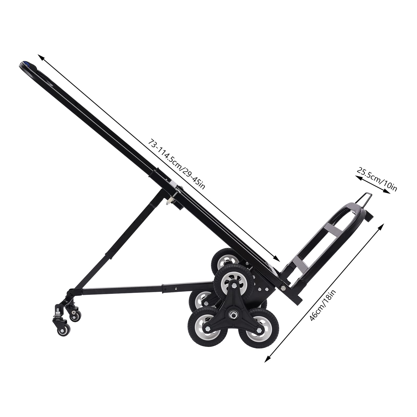 Stair Climbing Cart 460lbs Capacity, Portable Folding Trolley with 8 Wheels, Stair Climber Hand Truck with Adjustable Handle for Pulling, All Terrain Heavy Duty Dolly Cart for Warehouse (Style-D)