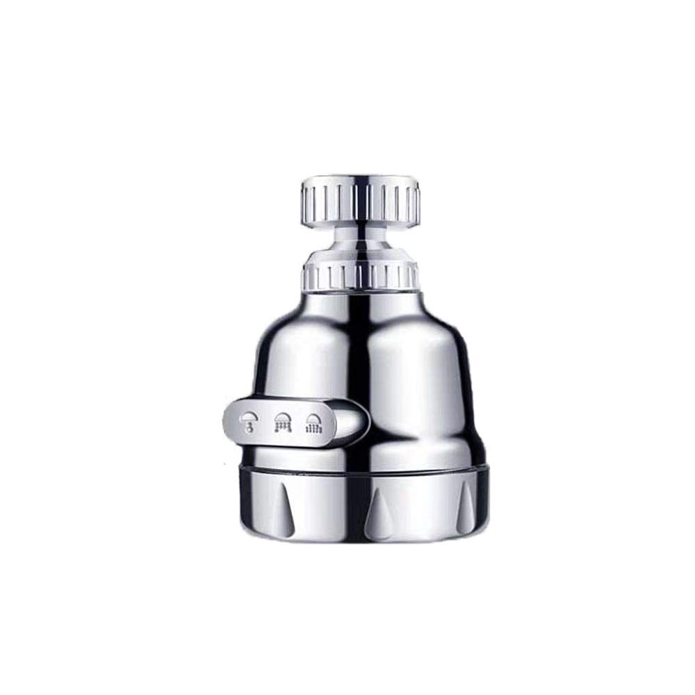 Laecabv Movable Kitchen Faucet Aerator 3 Modes 360° Rotatable Faucet Sprayer Head Replacement Anti -Splash Tap Booster Shower and Water Saving Faucet for Kitchen (Pulse, Shower + Pulse, Shower)