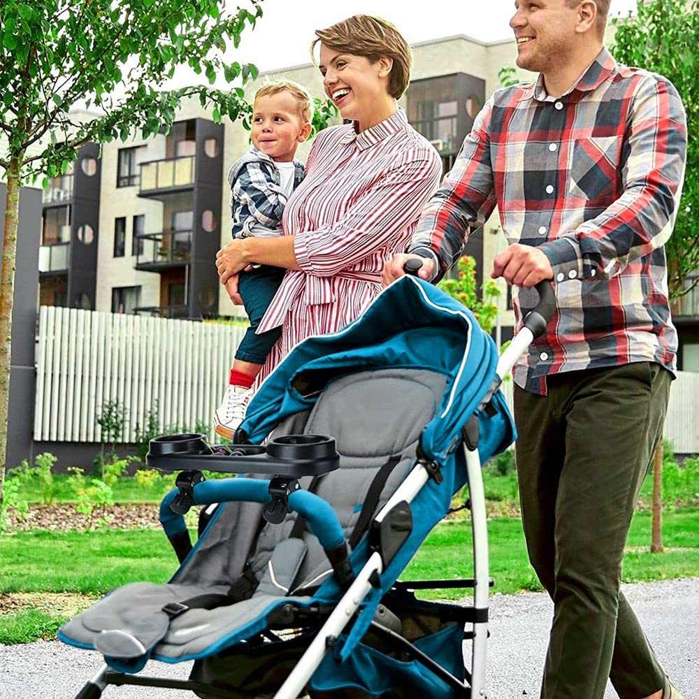 Stroller Snack Tray, with Cup Holder, Universal Stroller Tray Attachment, Snack Tray for Wagon,for Baby on The Go, Relieve Parents