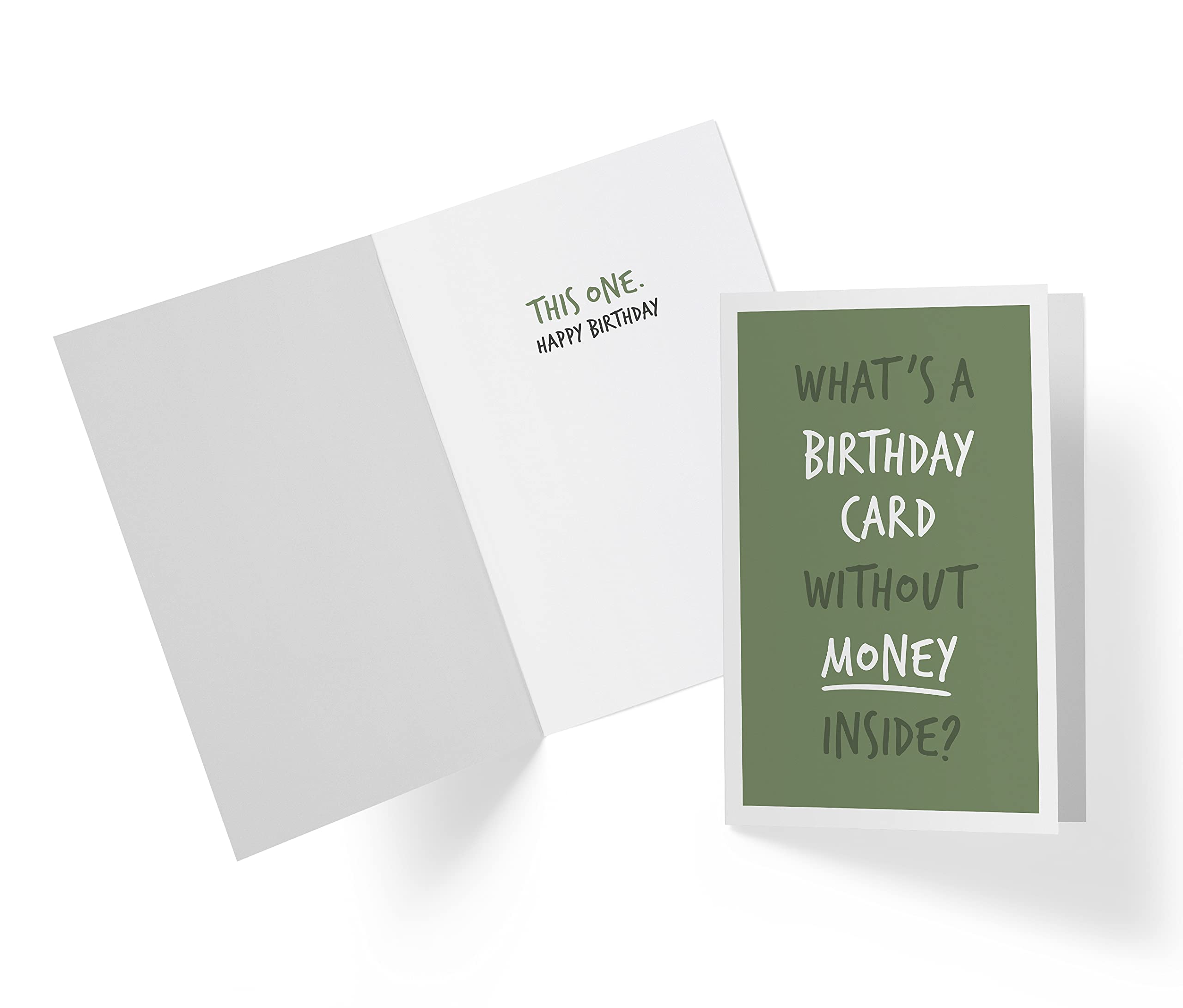 Karto Funny Birthday Card for Men and Women, 5.5 x 8.5 in, Blank Inside or with Happy Birthday Message, Premium 325gsm Cardstock, Red Envelope