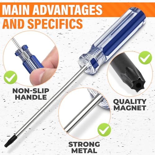 Torx T8 Screwdriver Head Magnet Ring - T8 Proof Screw Driver Set HDD PS3 Torx Security Screwdriver Set for Xbox 360 Wireless Controller and Wired Ps3 Controller Micro Torx Screwdriver Set