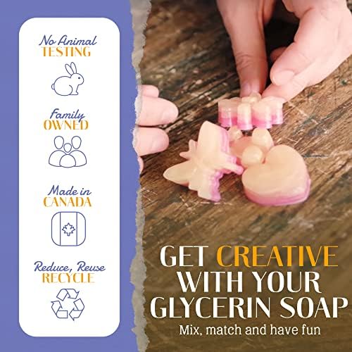 Kiss Naturals - Soap Making Arts & Crafts Kit for Kids with Organic Ingredients - Glycerin Soap DIY STEM Activity - Make 16 Soaps - with Reusable Silicone Molds, Natural Fragrances, Mica-based Colors