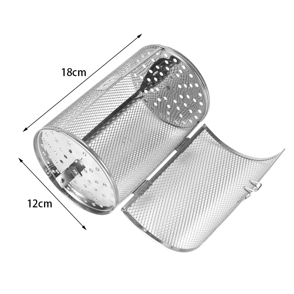 Oven Basket, Stainless Steel Bakeware Oven Roast Baking Nuts Beans Peanut Basket BBQ Grill (12 * 18cm)