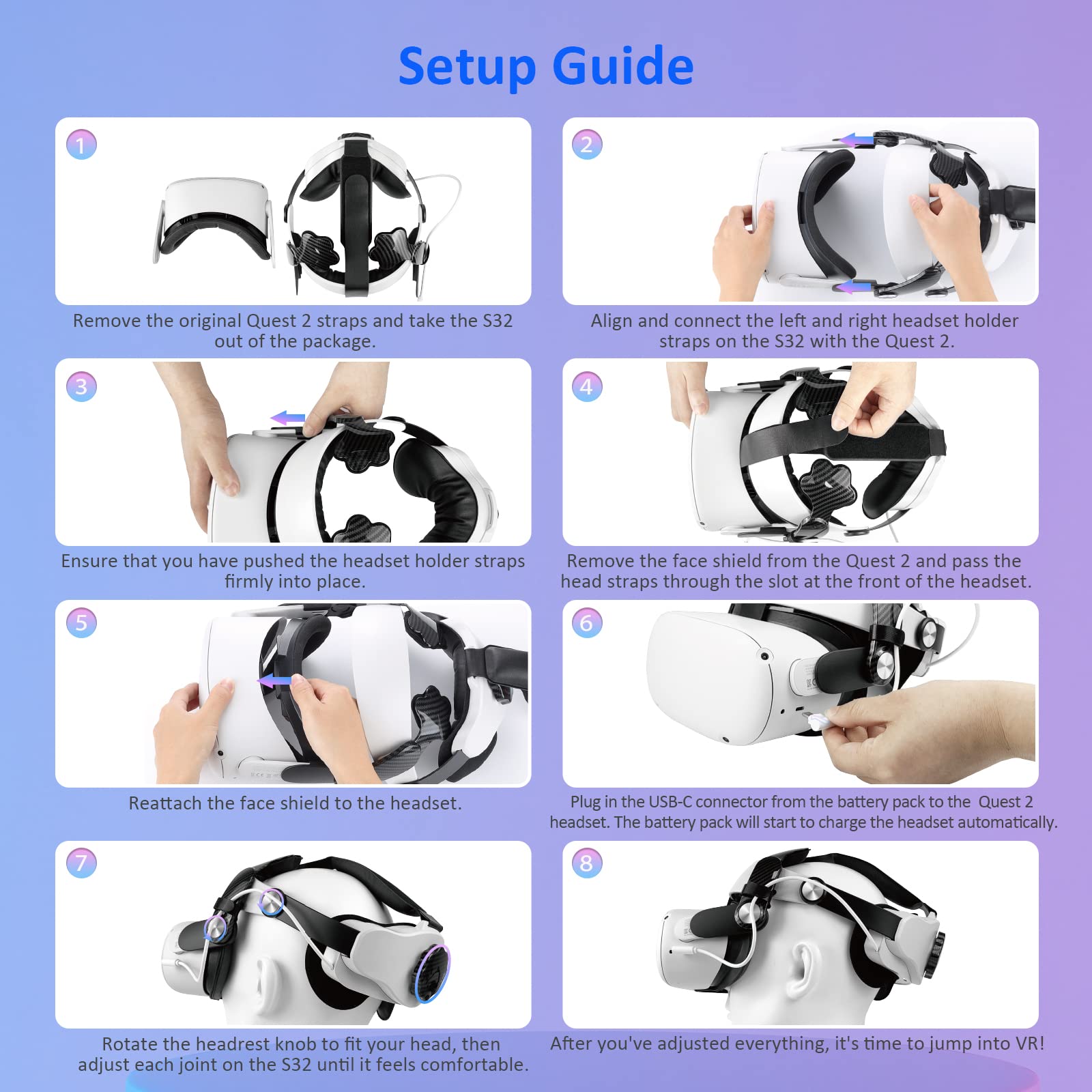 NexiGo Head Strap for Oculus Quest 2, Replacement for Elite Strap, Adjustable Head Strap, Increased Support and Balance, Reduced Head Pressure for More Comfortable and Immersive VR Experience