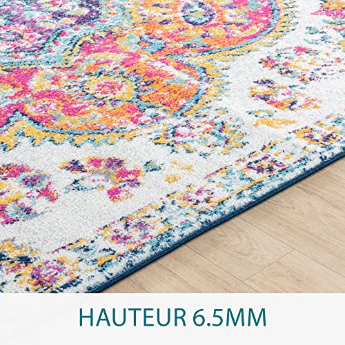 Livabliss Romaine Vintage Medallion Area Rug,6'7" x 9',Orange