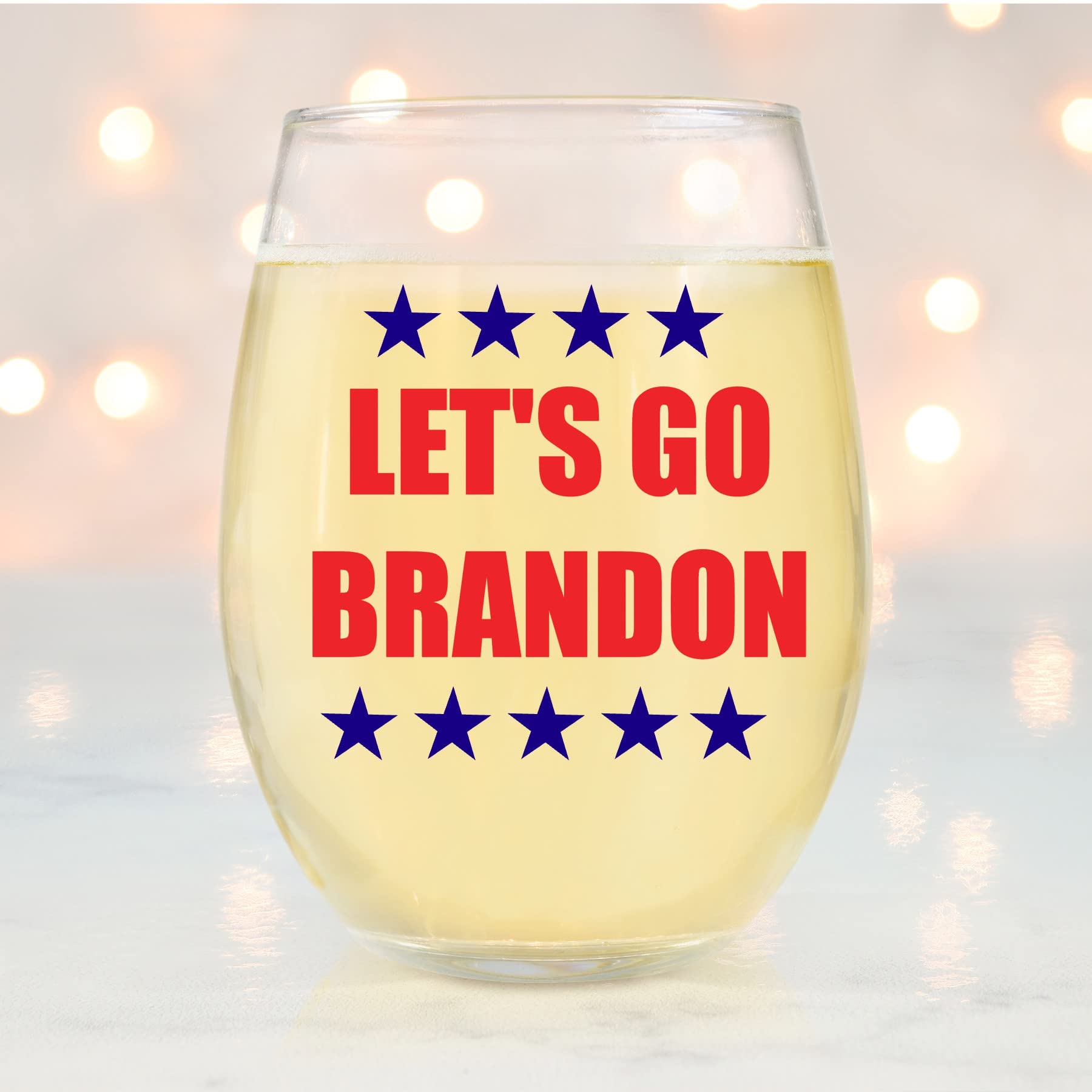 Laguna Design Co. Let's Go Brandon Wine Glass, 21 Oz, Republican Gift, Conservative Wine Glass, MAGA,Black and Red