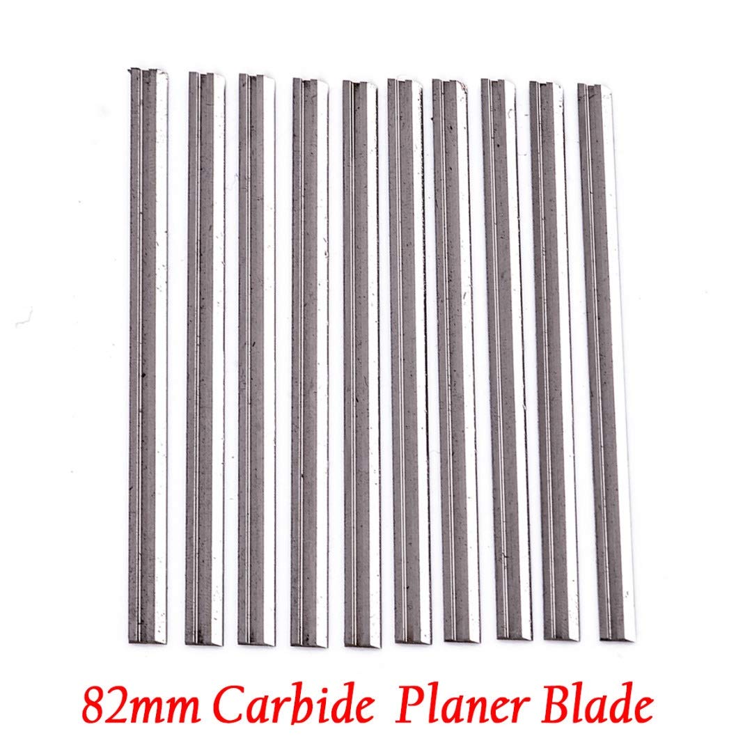 LF&LQEW 10Pcs Reversible Carbide Planer Blades 82mm X 5.5mm for MAKITA-Bosch-B&D-HITACHI High Speed Steel Dual Blades