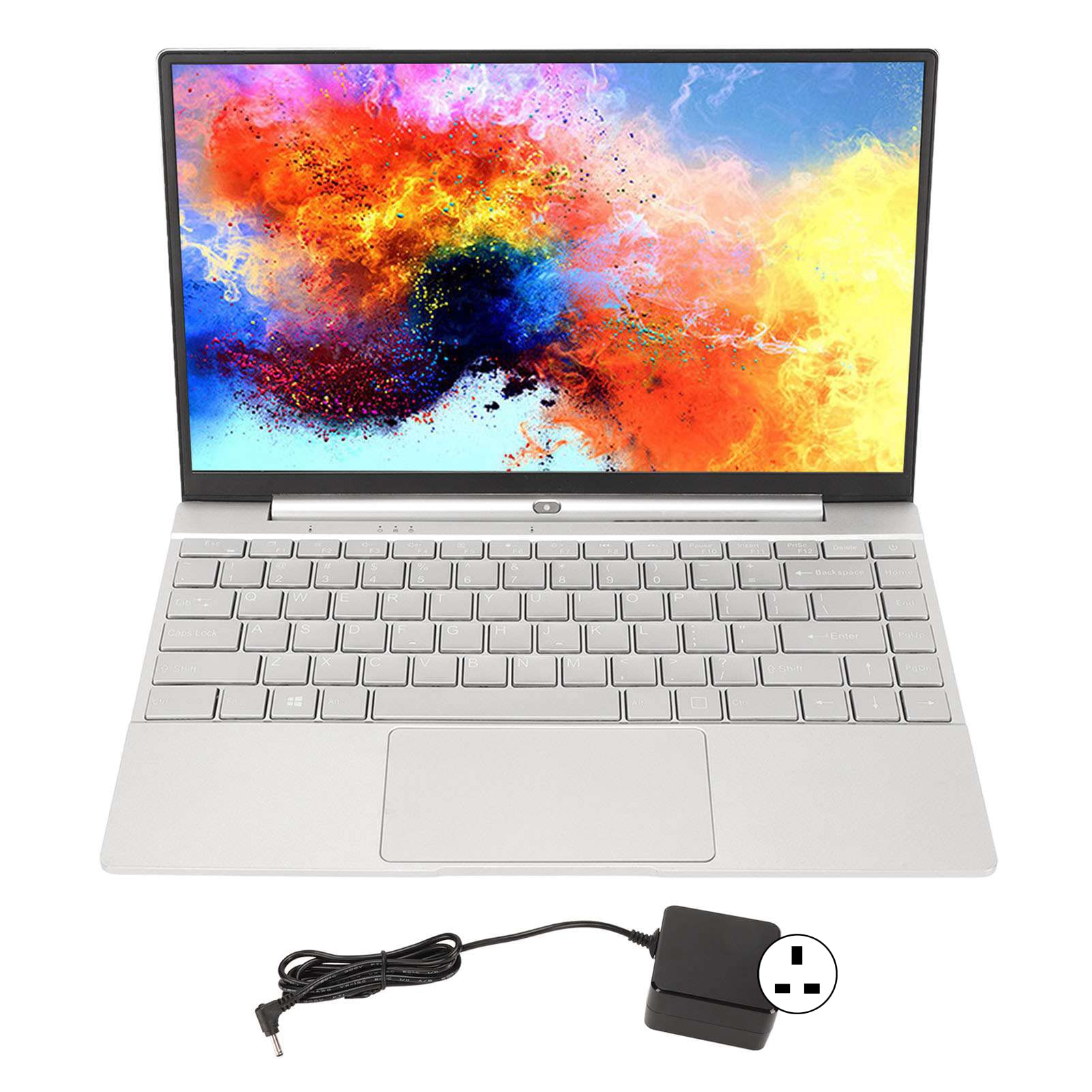 Naroote 14in Laptop, Massive Storage 14in IPS Display 2K Resolution Portable Laptop with Keyboard Backlight for Entertainment (6+256G UK Plug)