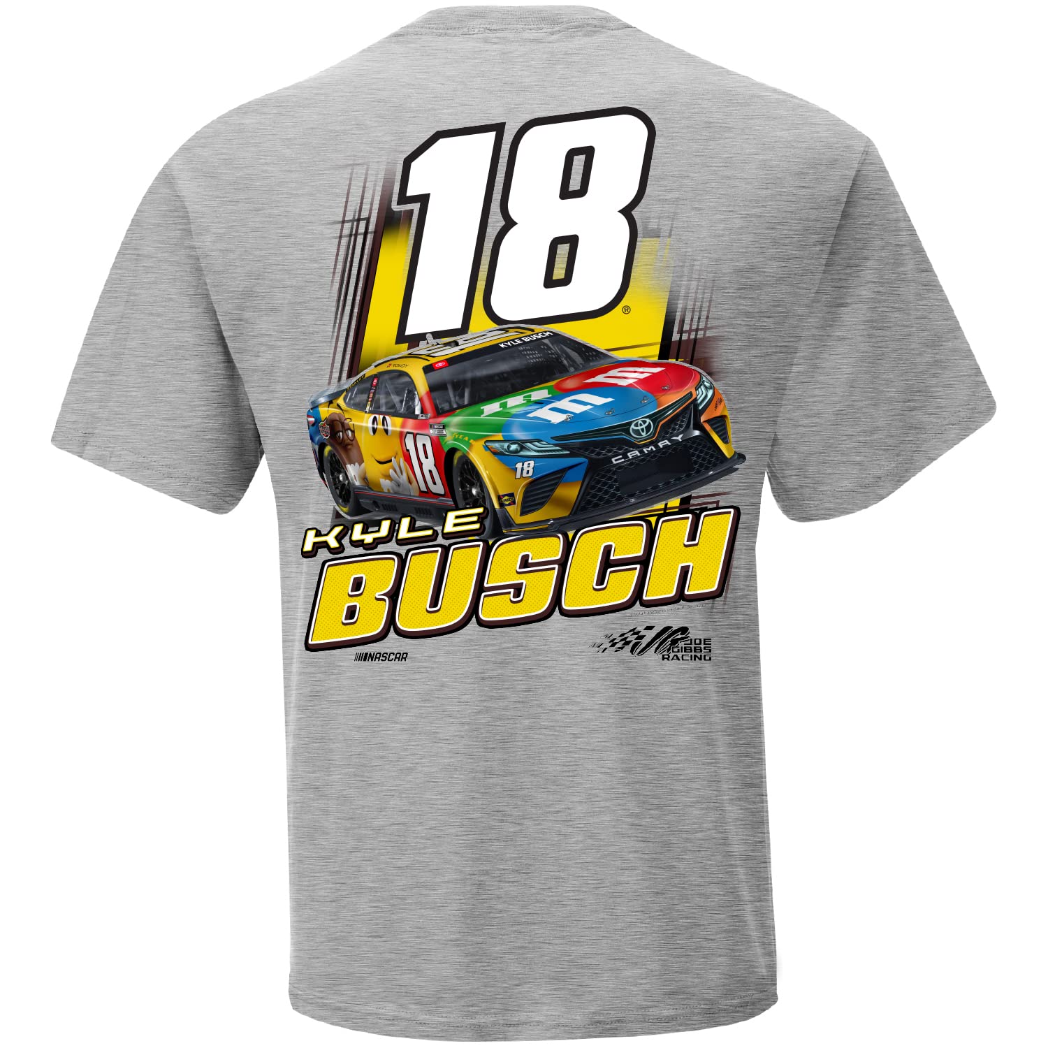 Kyle Busch Nascar Gray T-Shirt - Short Sleeve 2-Spot Hot Lap Automotive Racing Apparel - XL