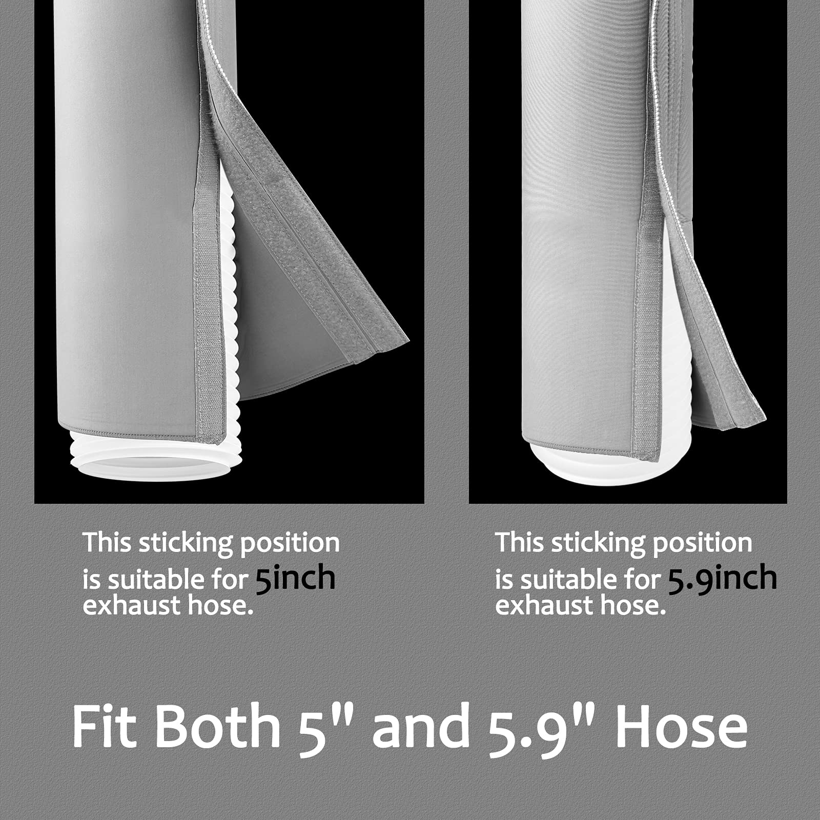 Portable Air Conditioner Hose Cover Wrap Insulated AC Hose Cover, Universal Fit Both 5 inch and 5.9 inch Diameter Exhaust Duct Vent, for Easy Installation