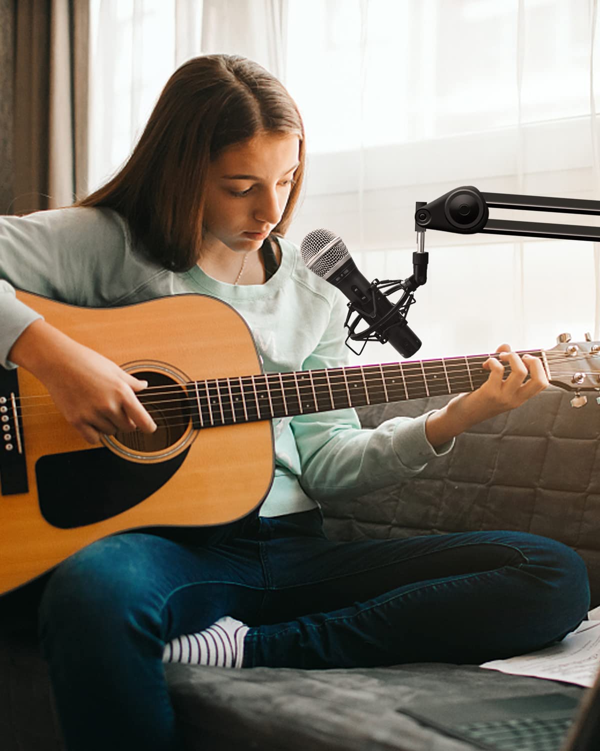 Microphone Shock Mount Mic Holder For Samson Q2U Shure SM58 ATR2100-USB Behringer Xm8500, Mic Clip Holder Mount for Diameter 28mm-32mm Dynamic Microphone Like AT2005-USB Shure PGA48 PGA58, Boseen