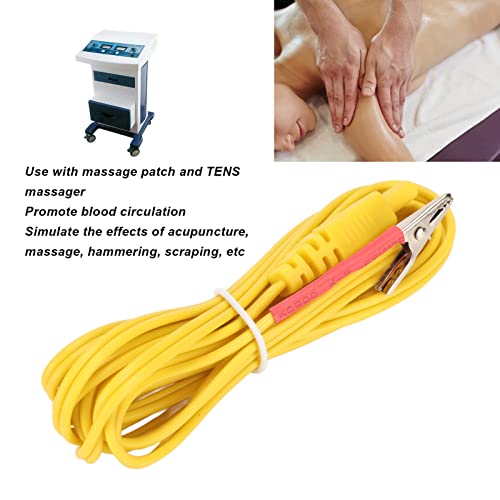 Yellow 5pcs Electrode Wires for TENS Unit Physiotherapy Machine