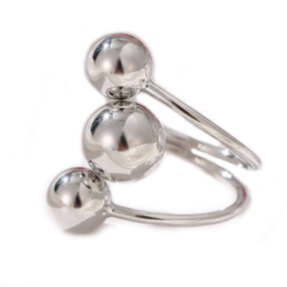 Round Bead Ball Ring Adjustable Opening Ring Finger Rings for Women Girls Bead Statement Band Wrap Ring Birthday Jewelry