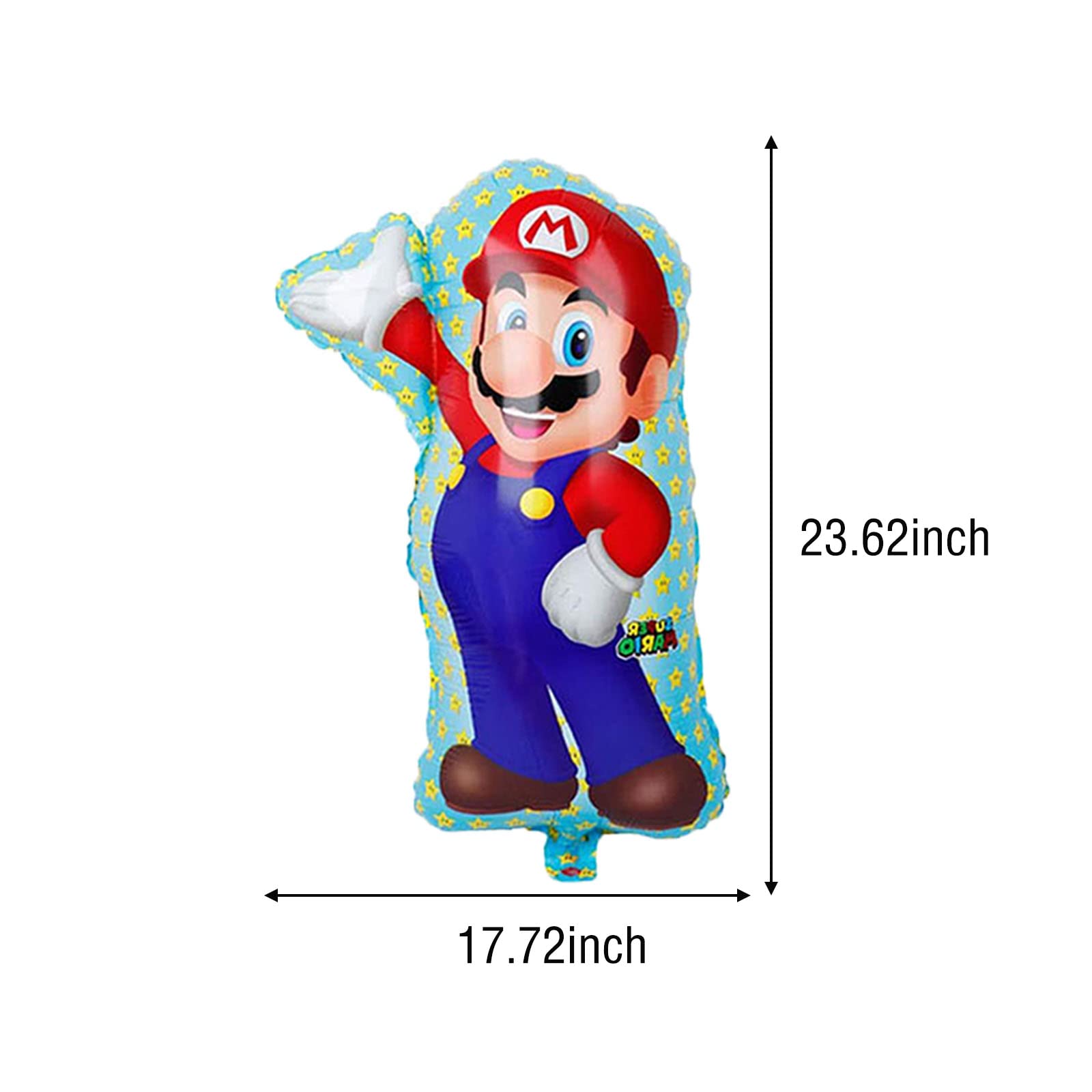 Mario Brothers Foil Balloons Mario Birthday Party Supplies 4th Mario Party Decorations for Kids Birthday (Mario 4th Birthday)