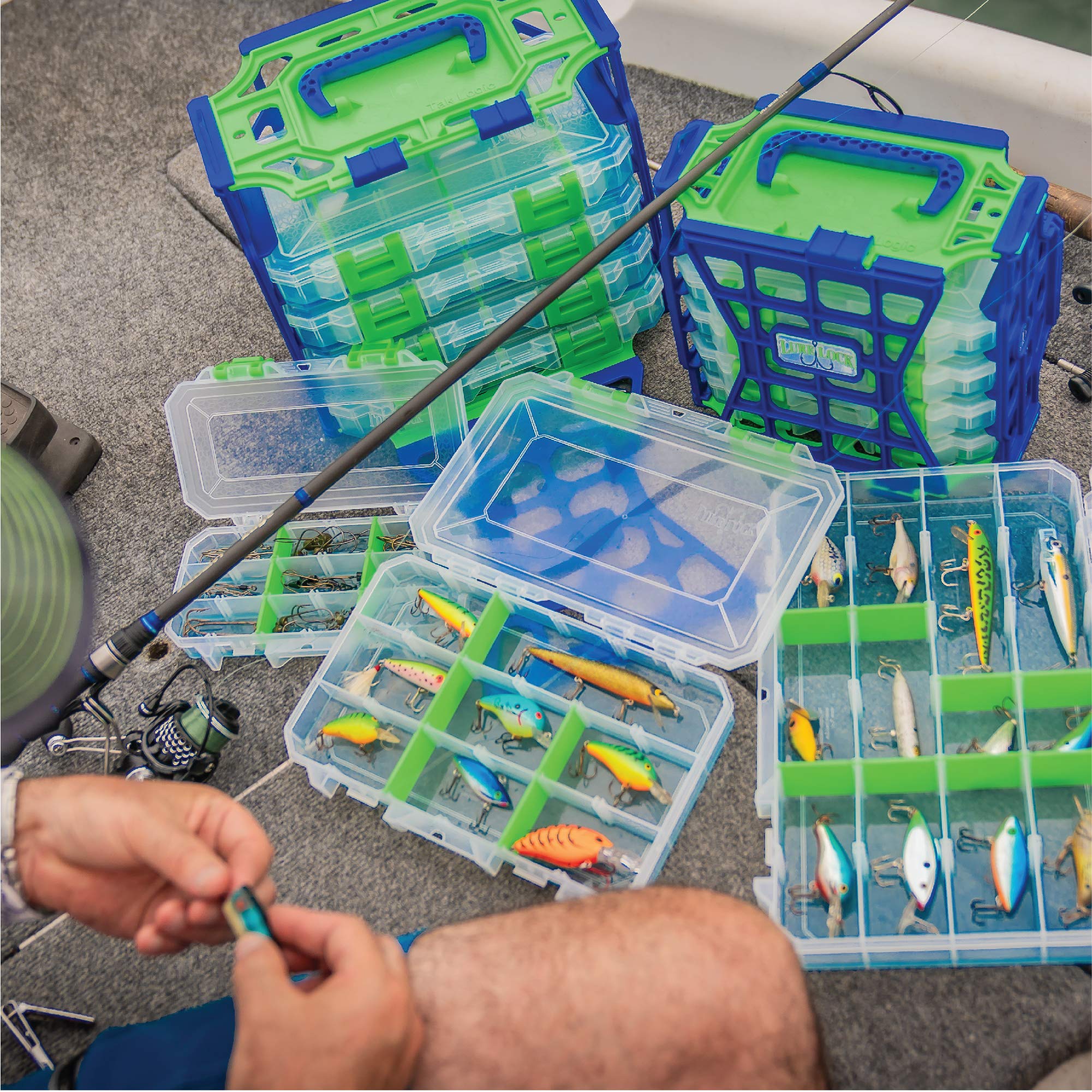 Lure Lock Tackle Box w/3 Fixed Compartments, Proprietary Gel Technology and Customizable from 3-18 Compartments (Small)