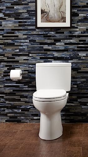 TOTO CST454CEFRG#01 Drake II Two-Piece Elongated 1.28 GPF Universal Height Toilet with CEFIONTECTand Right-Hand Trip Lever, Cotton White