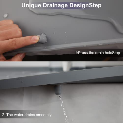 Under Sink Mat, Under Sink Mats for Kitchen Waterproof, 34" X 22" Silicone Under Kitchen Sink Mat, Non Slip Sink Mats Cabinet Protector Mat Suitable for Kitchen, Bathroom and Multiple Scenarios(Grey)