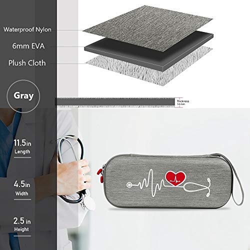 Trjgtas Protective Case for Classic III Stethoscope Accessories Portable Storage Bag Carrying Case Pouch(Gray)