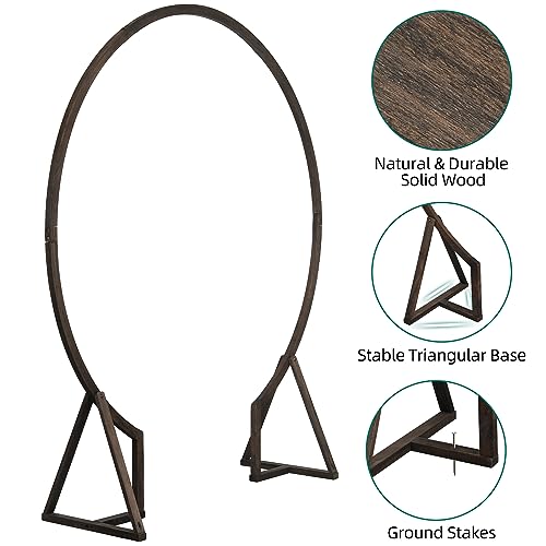 YITAHOME 7.2FT Large Solid Wood Wedding Arch, Exquisite Wedding Arches for Ceremony, Wedding Arch Stand for Indoor Outdoor, Balloon Arch Stand for Proposal Birthday Parties, Valentine Decor