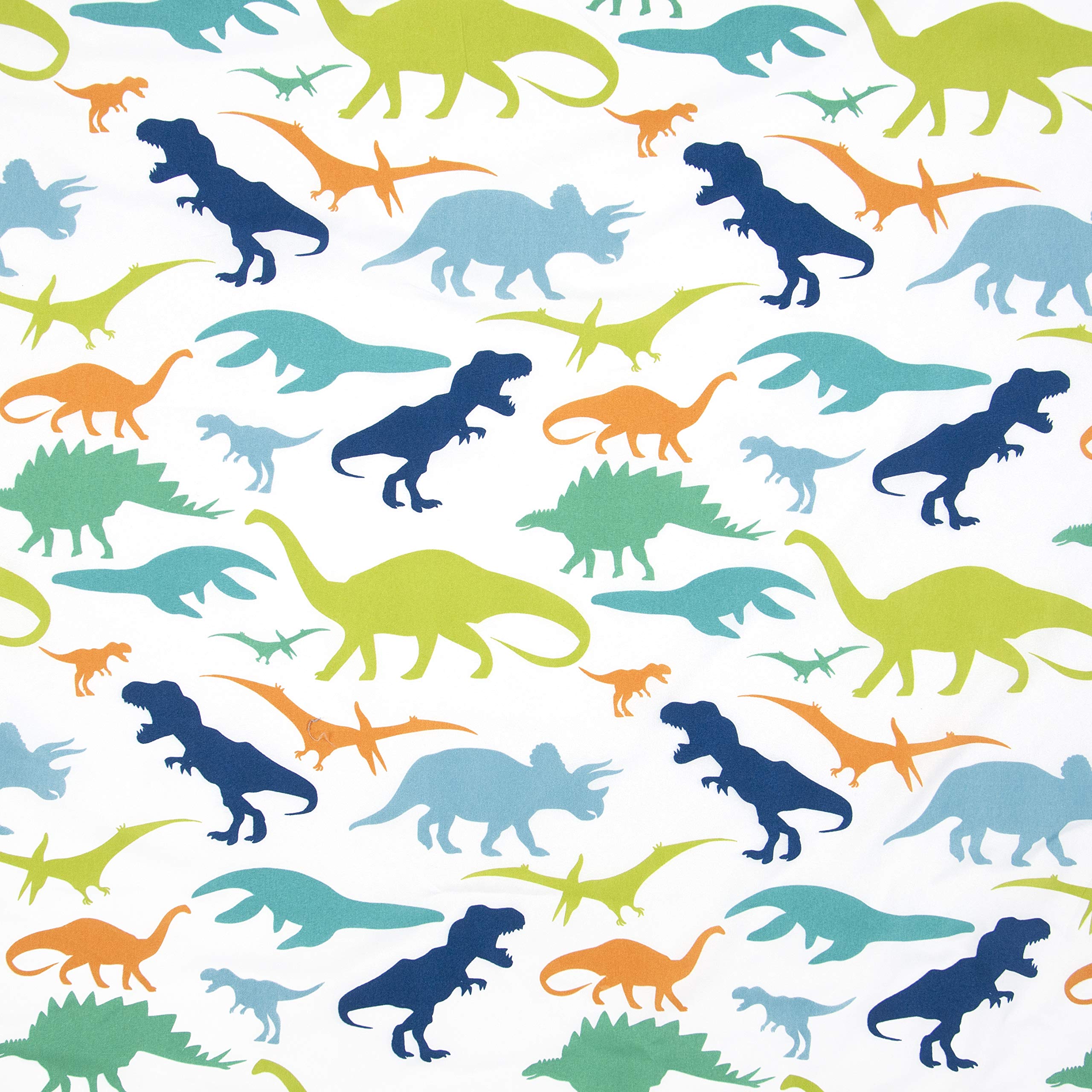 Kids Rule 4-Piece Dinosaurs Sheet Set | 1 Full Flat Sheet, 1 Full Fitted Sheet & 2 Queen Pillowcases | 100% Softly Brushed Microfiber Polyester | Soft, Smooth & Durable | Ideal for Kids | Multicolored
