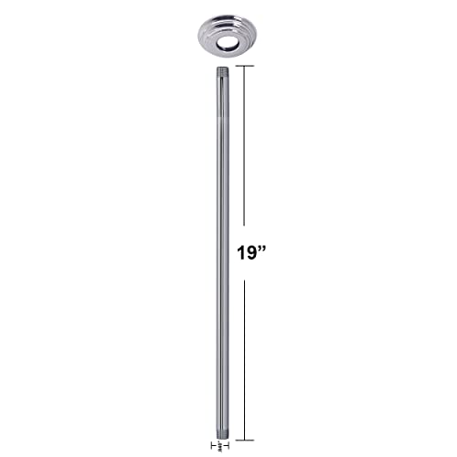 Westbrass 1/2" IPS x 19" Ceiling Mounted Shower Arm with Flange, Polished Chrome, D3619A-26