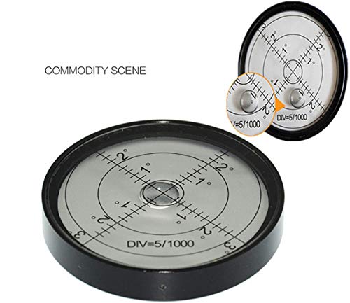 XMLEI Levels High Precision Round Bullseye Bubble Aluminium Case Bullseye Spirit Bubble Surface Level Round Inclinometers for Surveying Instruments and Tribrachs, Ø60mm,Accuracy 15'/2