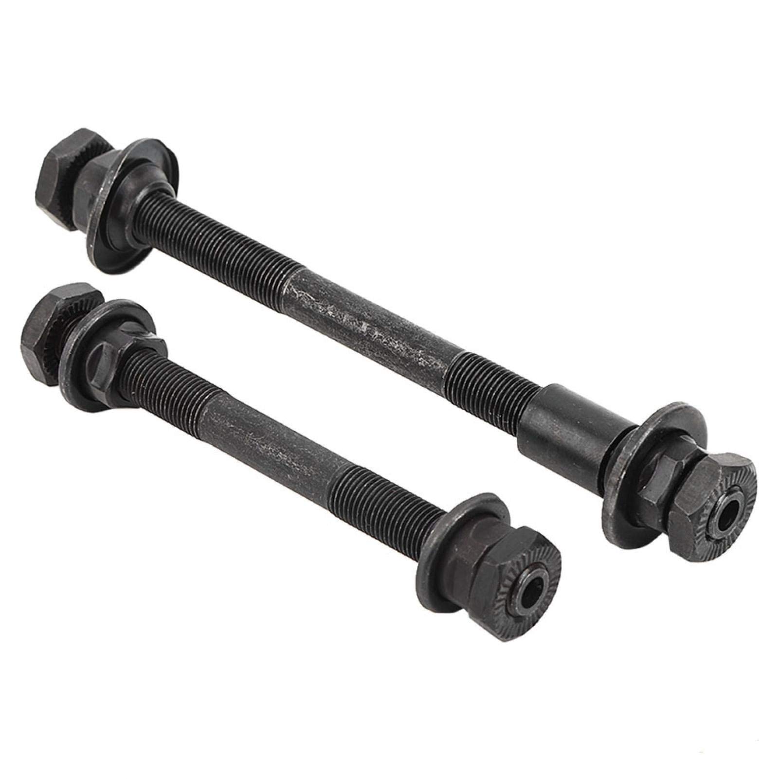 Liccx Durable Steel Front axle Rear axle,1 Pair Front and Rear Shaft,Hollow Hub Front and Back Axles Bike axles Bicycle Supplies