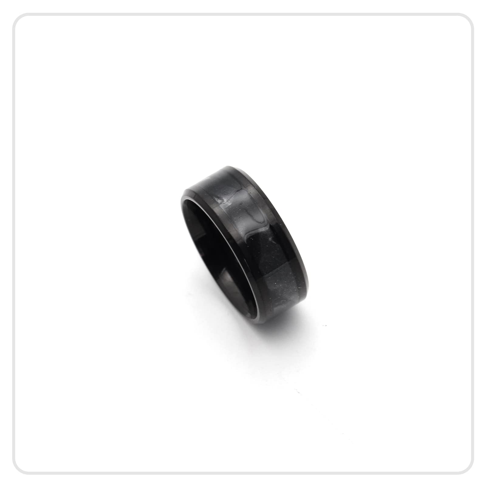 Nsitbbuery Hip Hop Jewelry Black Shell Band Ring(Black(11))
