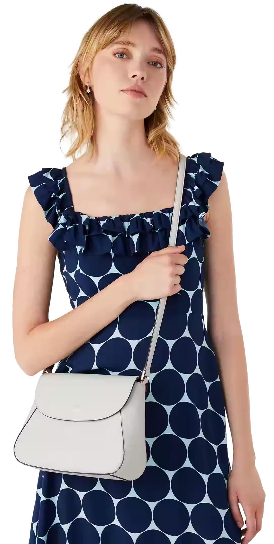 Kate Spade Monica Leather Crossbody (Quill Grey)