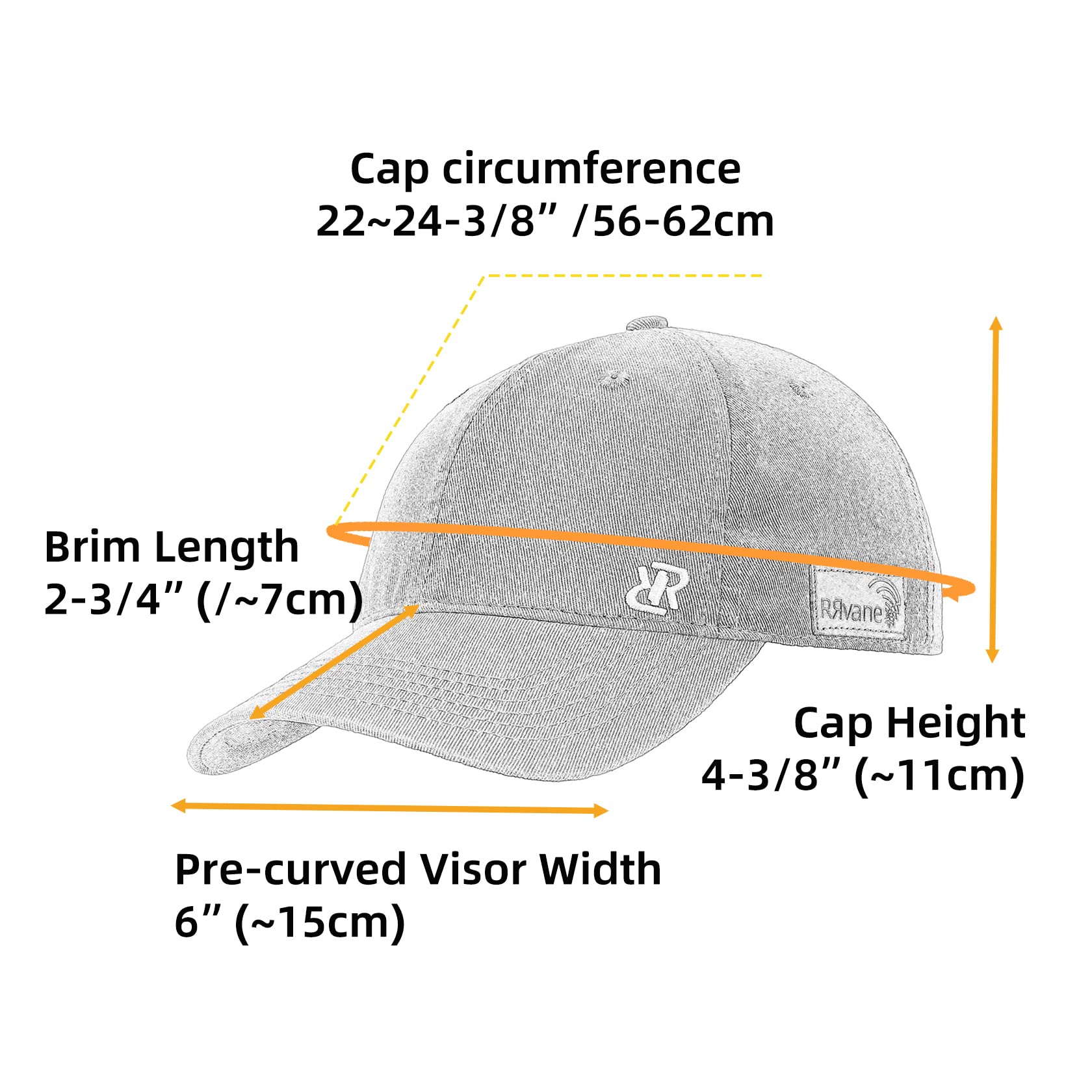 RRvane Classic Cotton Baseball Cap, Unstructured Adjustable Dad hat with Vintage Washed (Khaki)