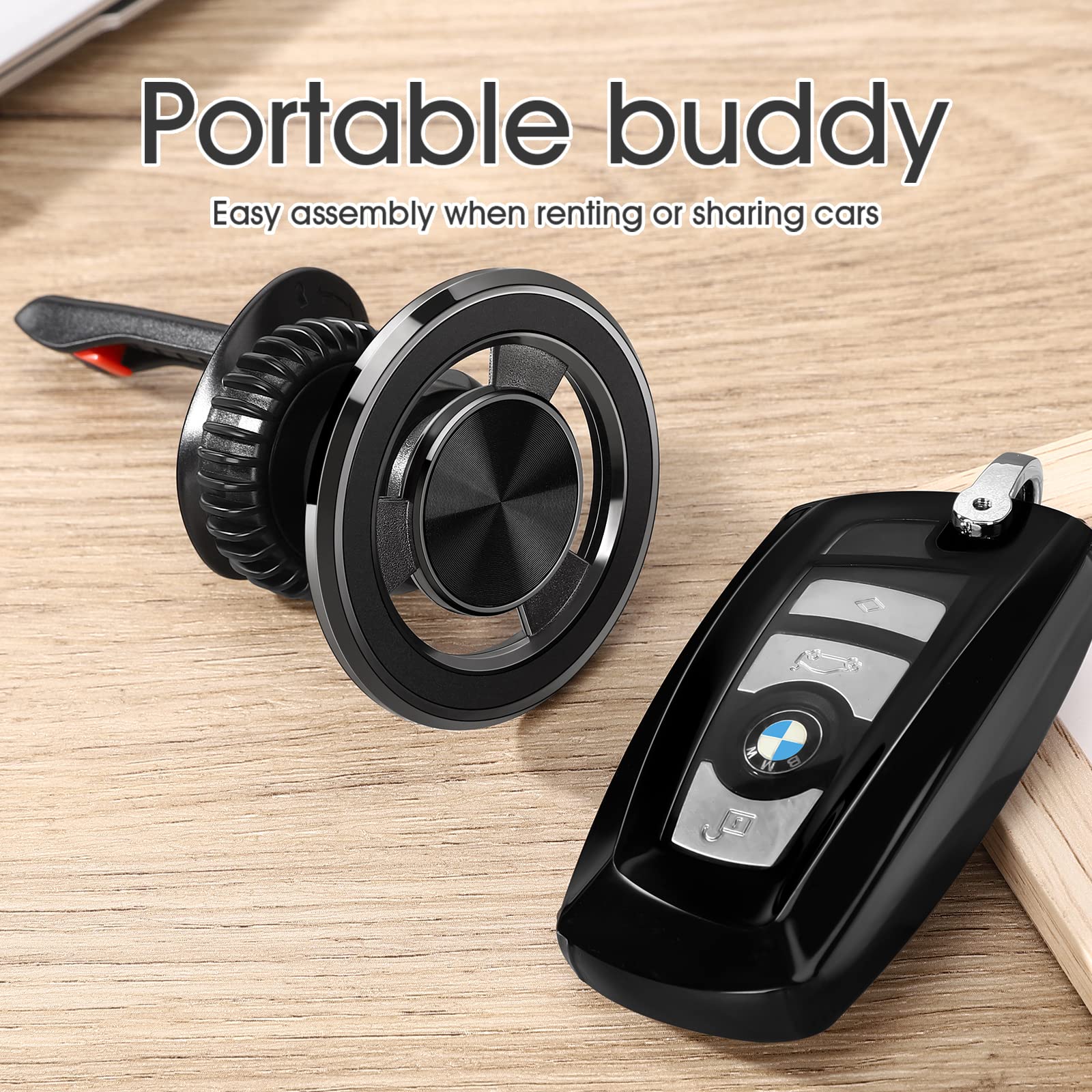 JQKZH Phone Holder for Car, Magnetic car Mounted iPhone Holder, Easy Installation, Strong Magnets & Stable Hook,Hands-Free Phone Holder, Compatible Mount car Accessories Fit for All Smartphones